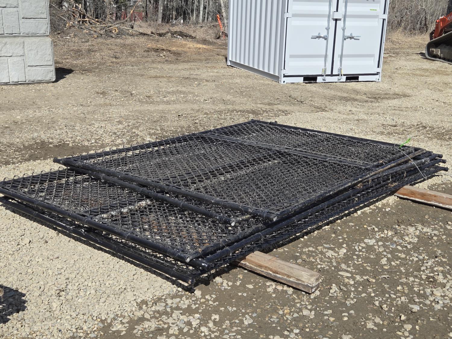 (4) 11 Ft Chain Link Panels, (1) 8 Ft Chain Link Panel, (1) 8 Ft Chain ...