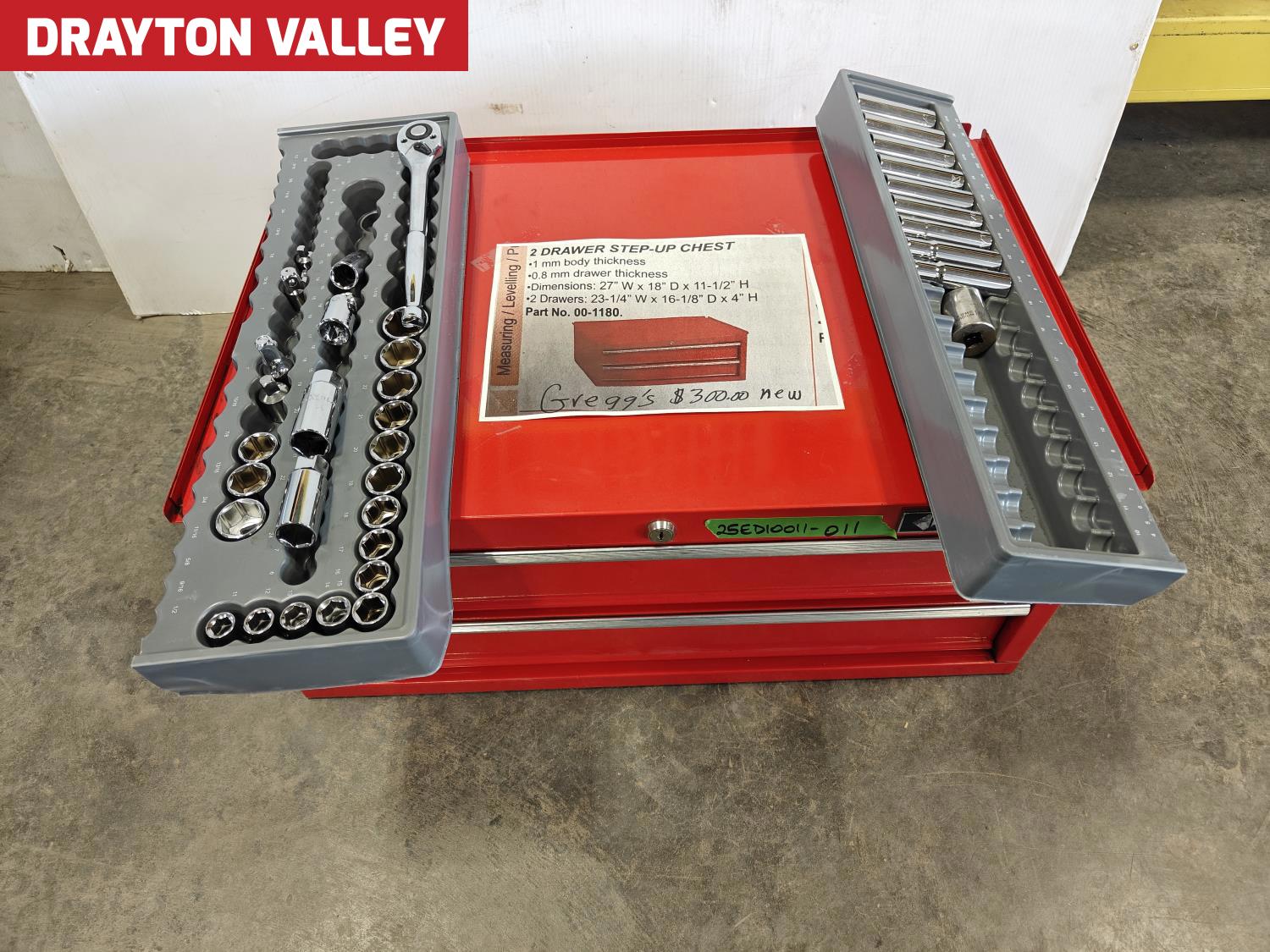 Procore Two Drawer Step-Up Tool Chest and Assorted Chrome Sockets ...