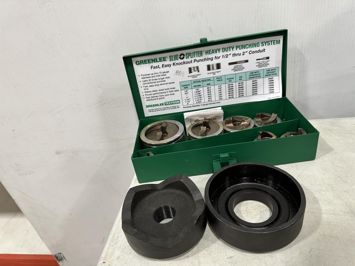 Greenlee Slug Splitter Knockout Punch Set, 3-1/2 Inch Die and Knockout ...