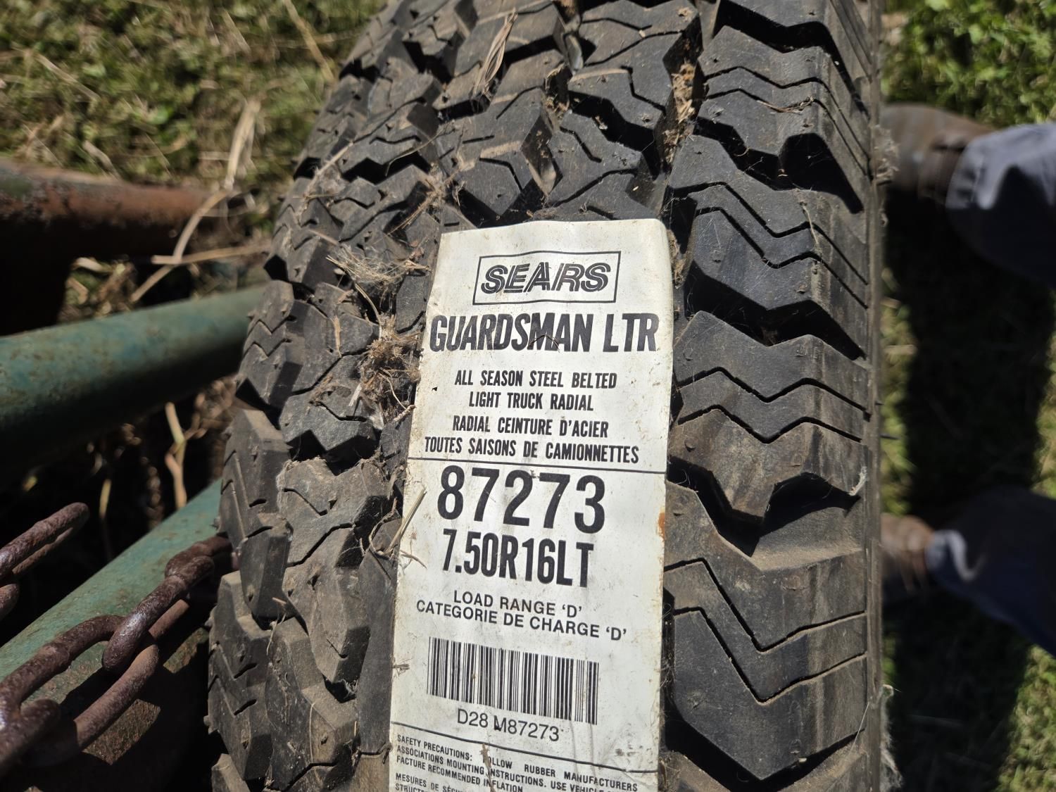 (2) Sears 7.50R16 Tires (Unused) [25GJ05001-105] | Team Auctions