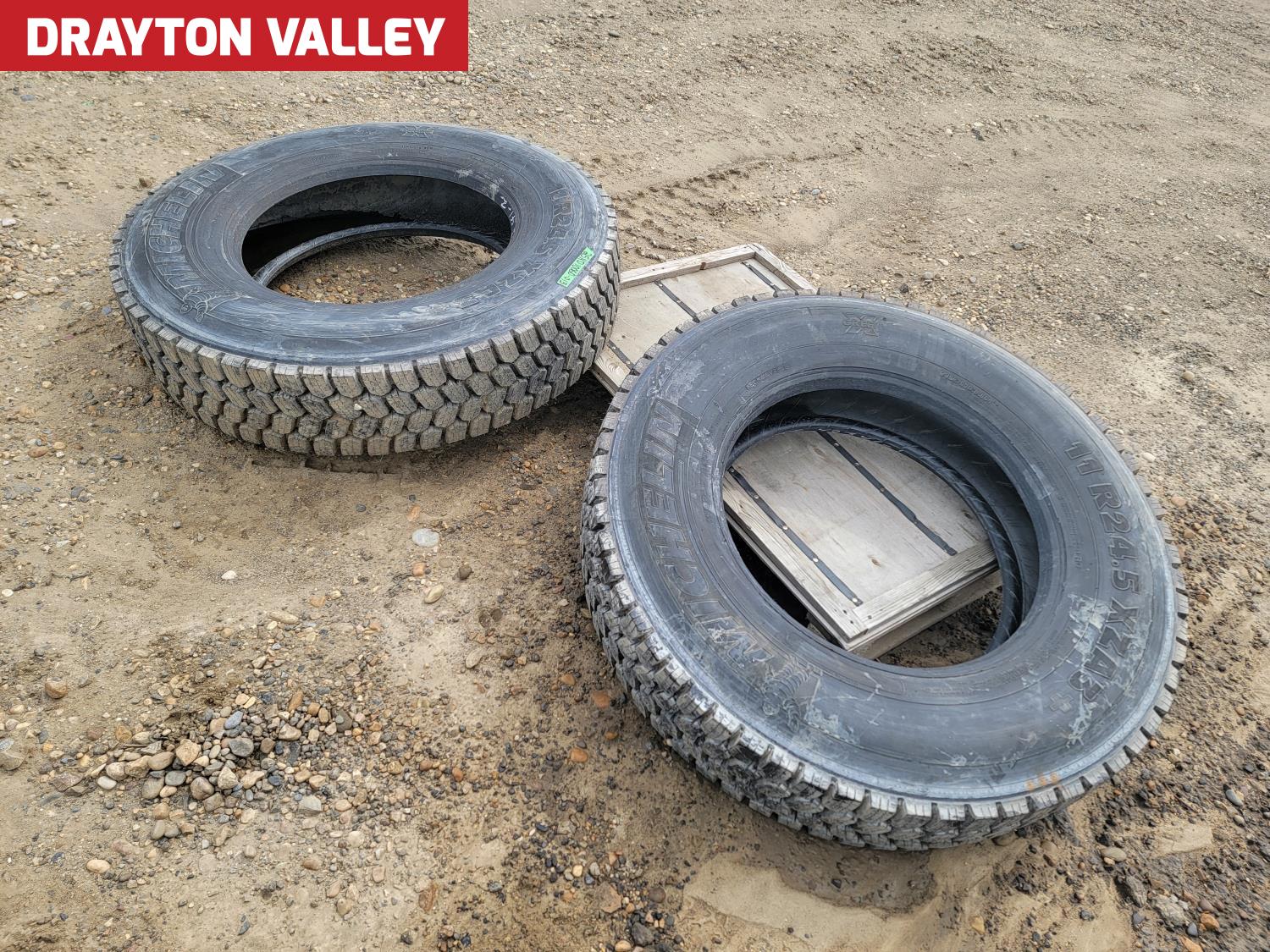 (2) Michelin 11R24.5 Regroovable Tires [25HD10060-013] | Team Auctions