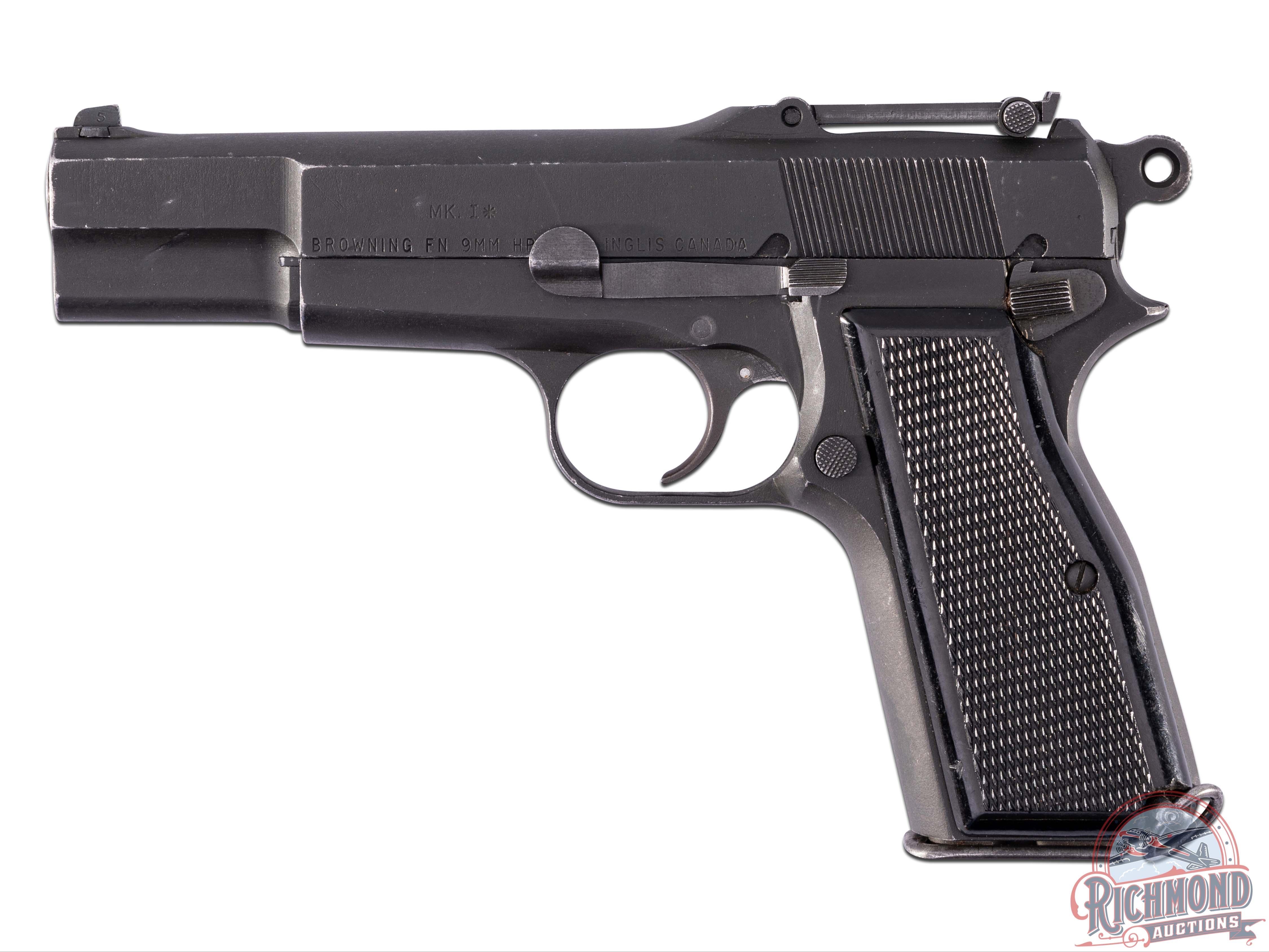 1944 WWII FN Browning John Inglis Canada Hi Power Mk.I* 9mm Semi-Auto ...