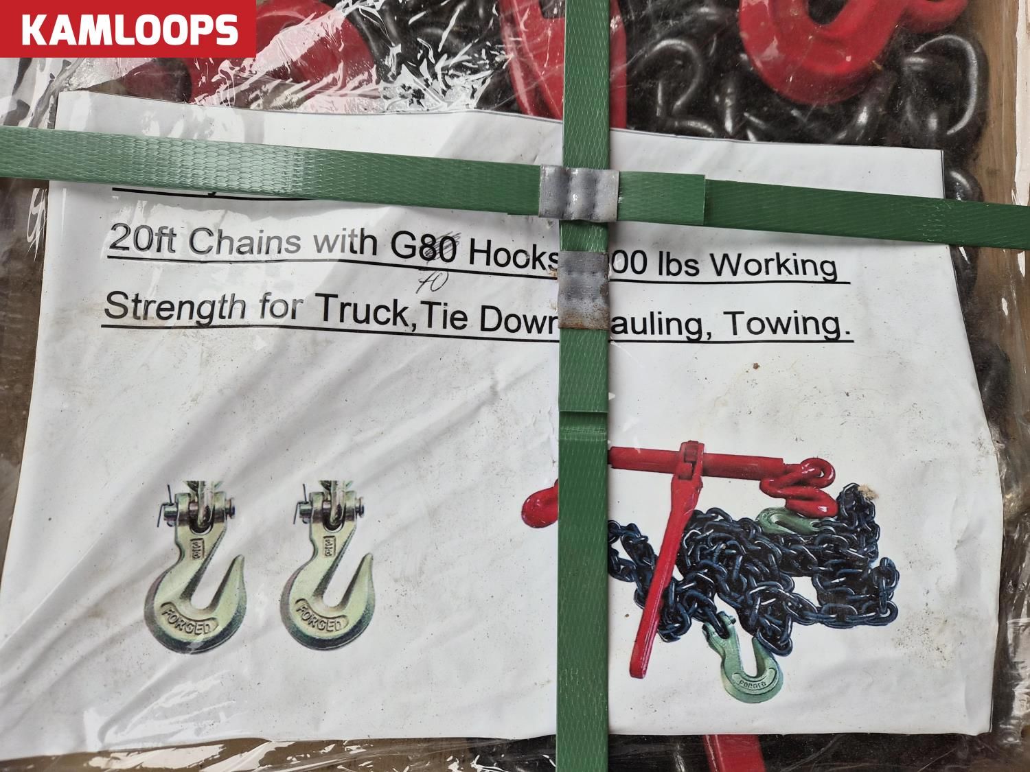 Heavy Duty Ratchet Binder & 20 Ft Chain (Unused) [25KF54996-041] | Team ...