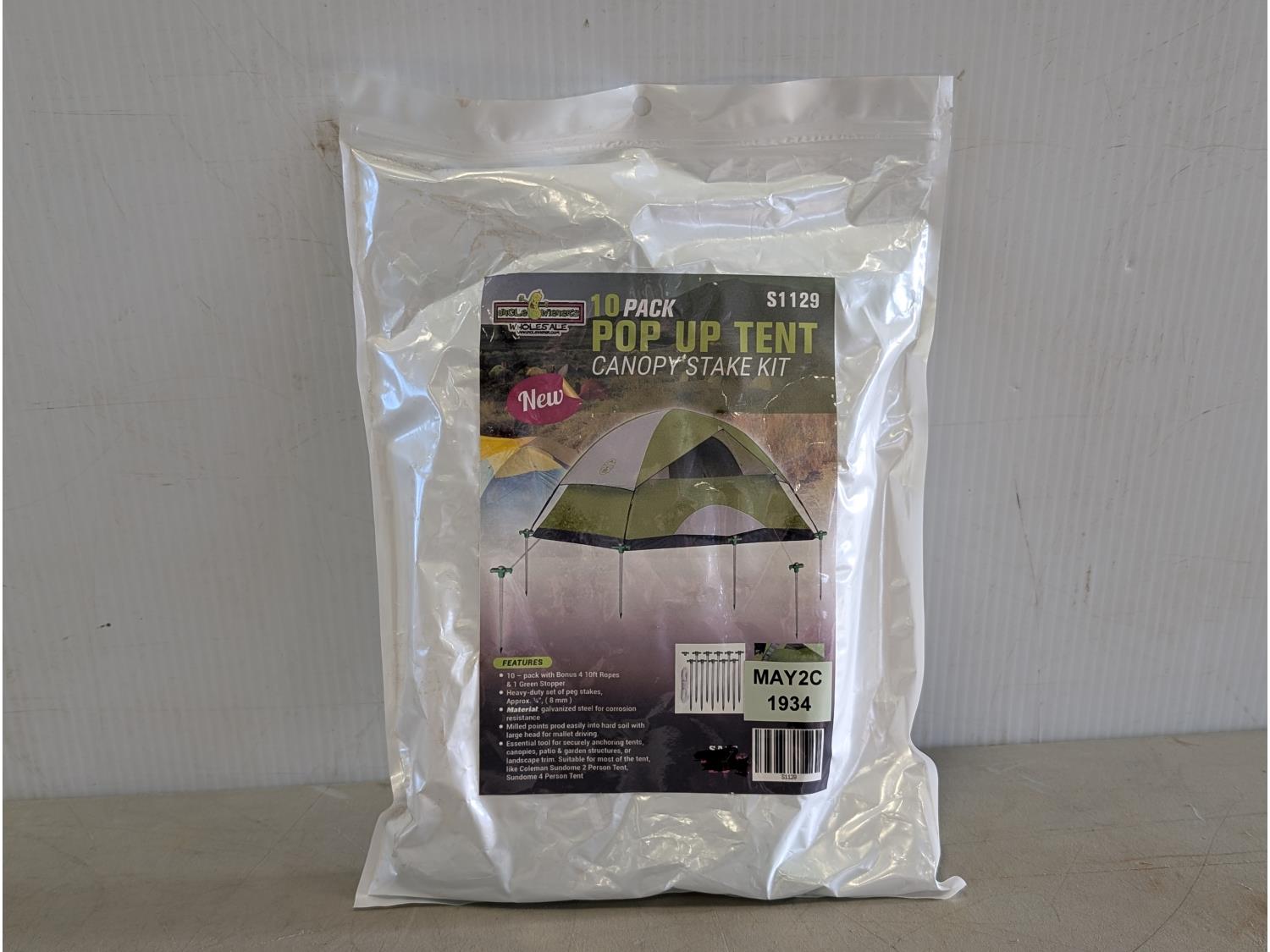 10 Piece Pop-Up Tent Canopy Stake Kit (Unused) [24IC05997-113] | Team ...