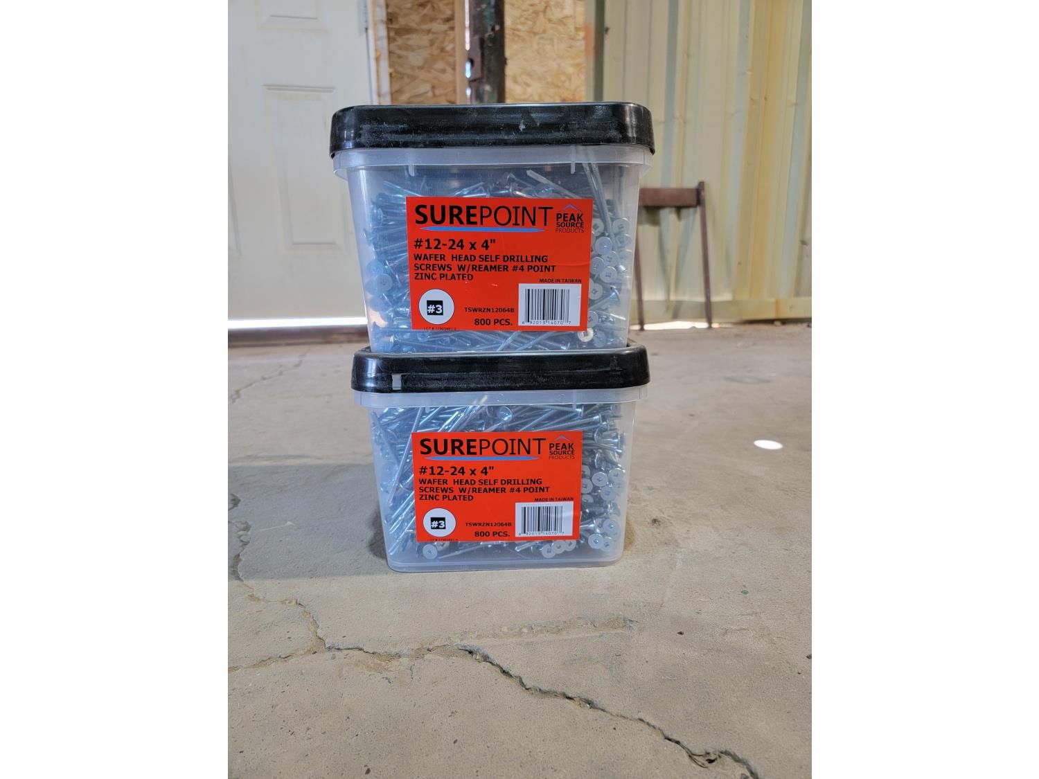 (2) Surepoint #12-24 X 4 Inch Wafer Head Self Drilling Screws (Unused ...