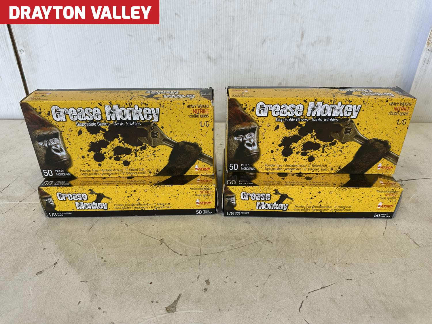 (4) Boxes of Grease Monkey Heavy Weight Nitrile Gloves - Size Large ...