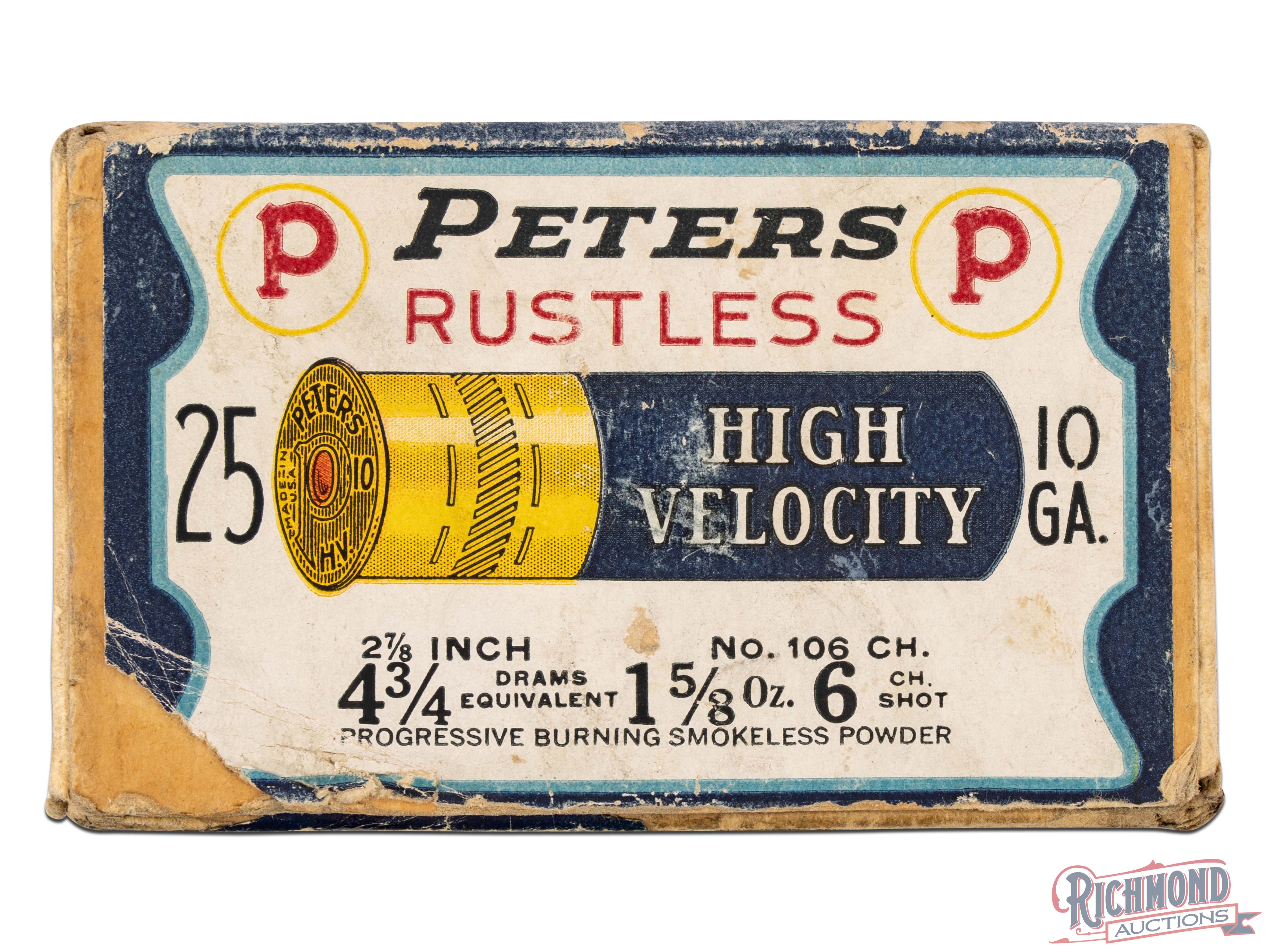 Peters High Velocity Blue Bill Paper Smokeless Paper Shot Gun Shells 10 ...