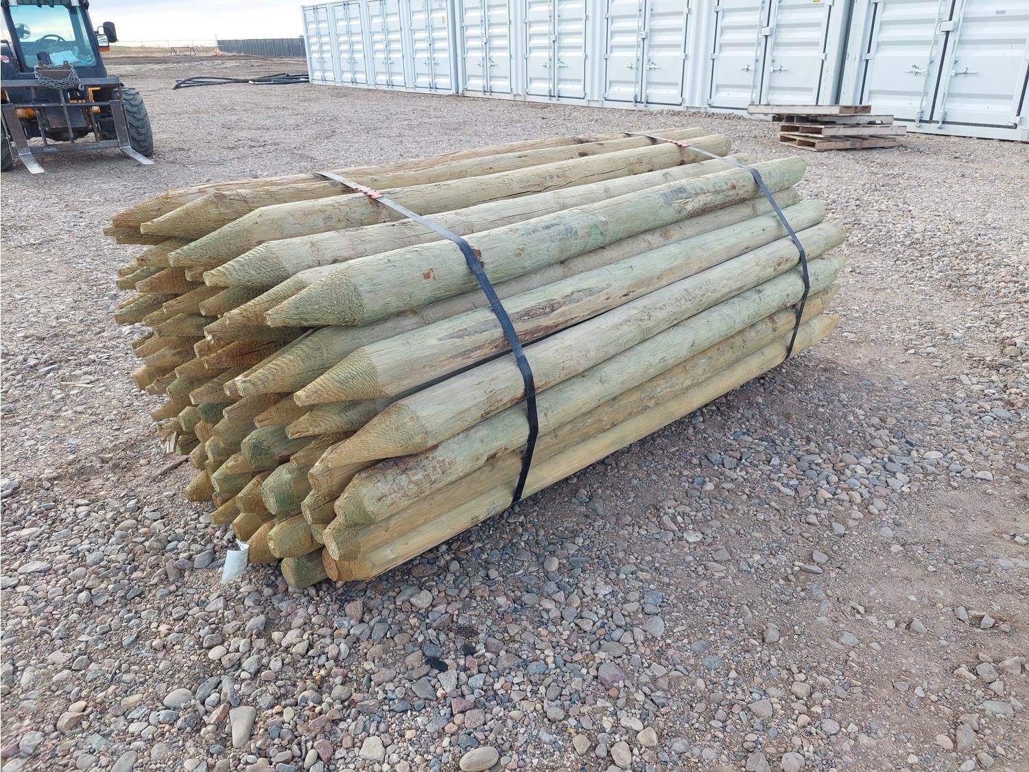 (70) 4-5 Inch X 8 Ft Treated Fence Posts [25CD10993-006] | Team Auctions