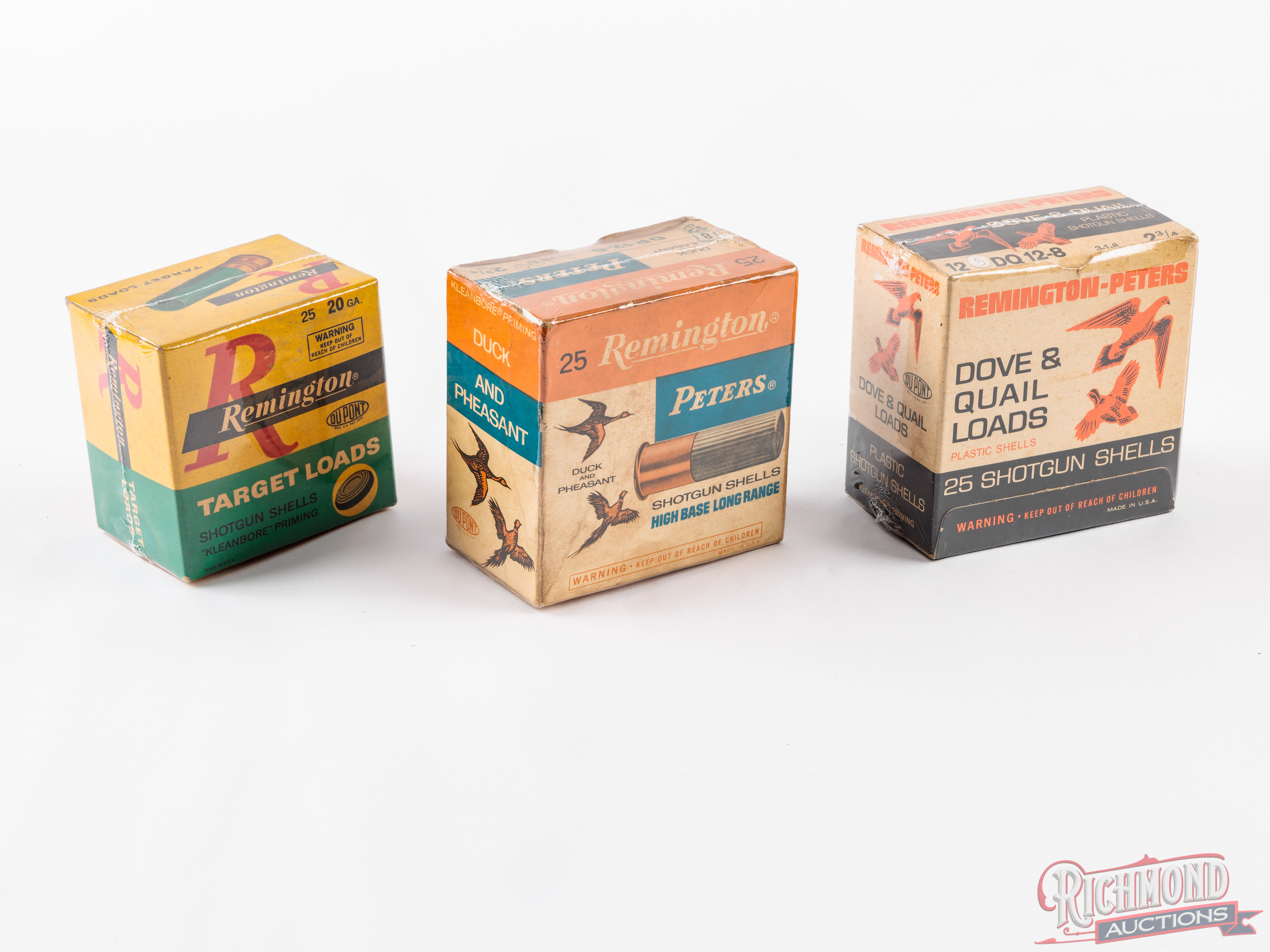 Three Collectible Remington & Peters Shotshell Boxes 12 & 20 Gauge ...