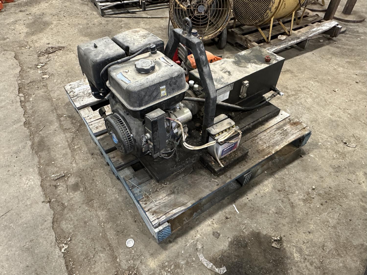 Pallet of Bottle Jacks, Hydraulic Power Unit and Power Saw [25CG32003 ...