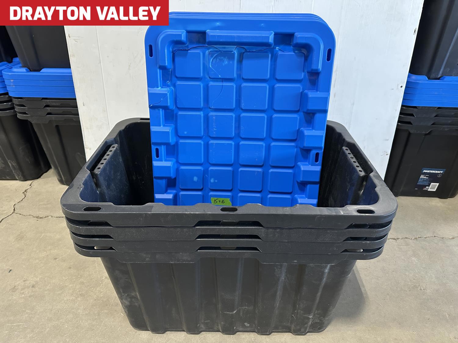 (4) Mastercraft 102 L Heavy Duty Stackable Storage Boxes with Lids ...