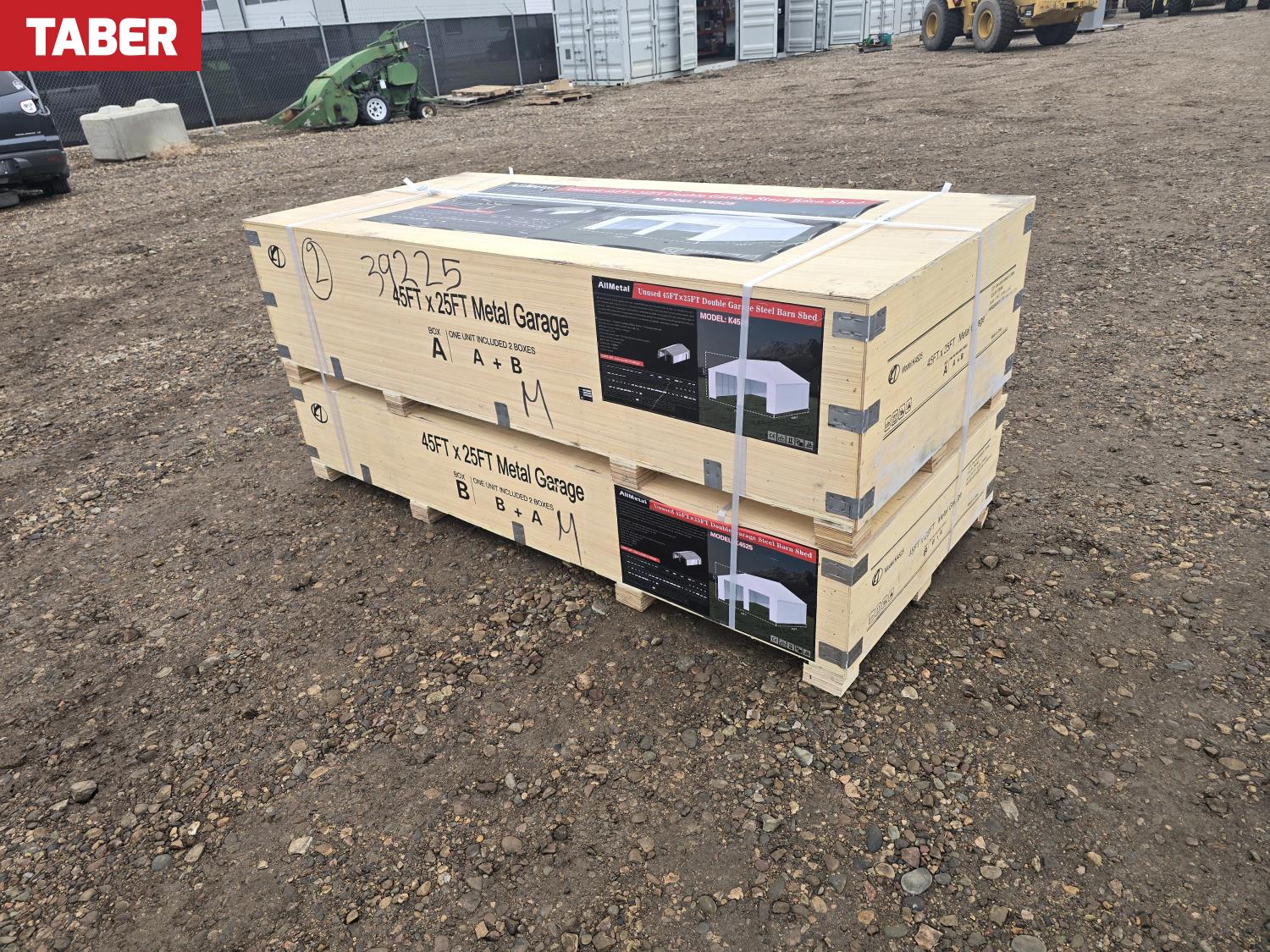 KJ K4525 45 Ft X 25 Ft Double Garage Steel Barn Shed (Unused ...