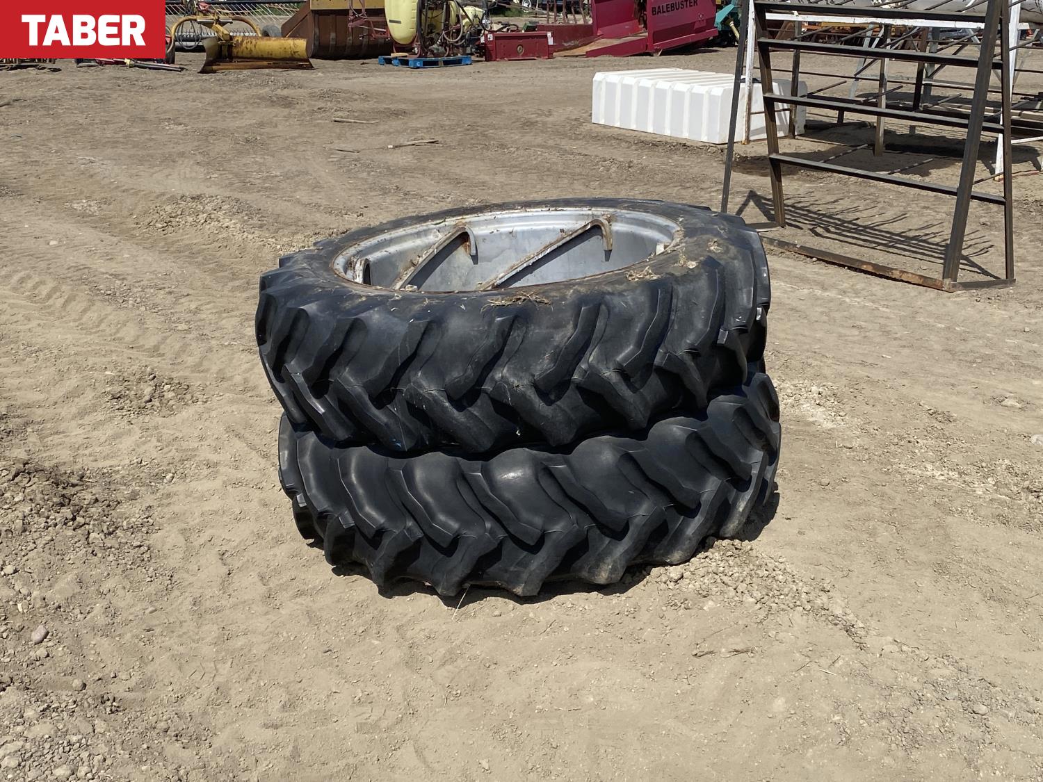 Qty of (2) 15.5-38 Calcium Filled Tires w/ Rims [25EF02142-004]