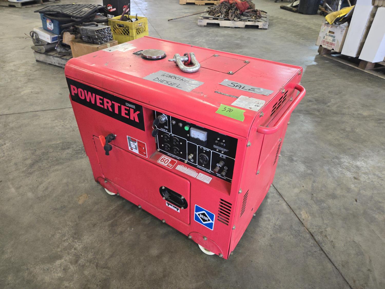 2012 Powertek EDG6000S 5000 Watt Diesel Generator [24HH05001-370 ...