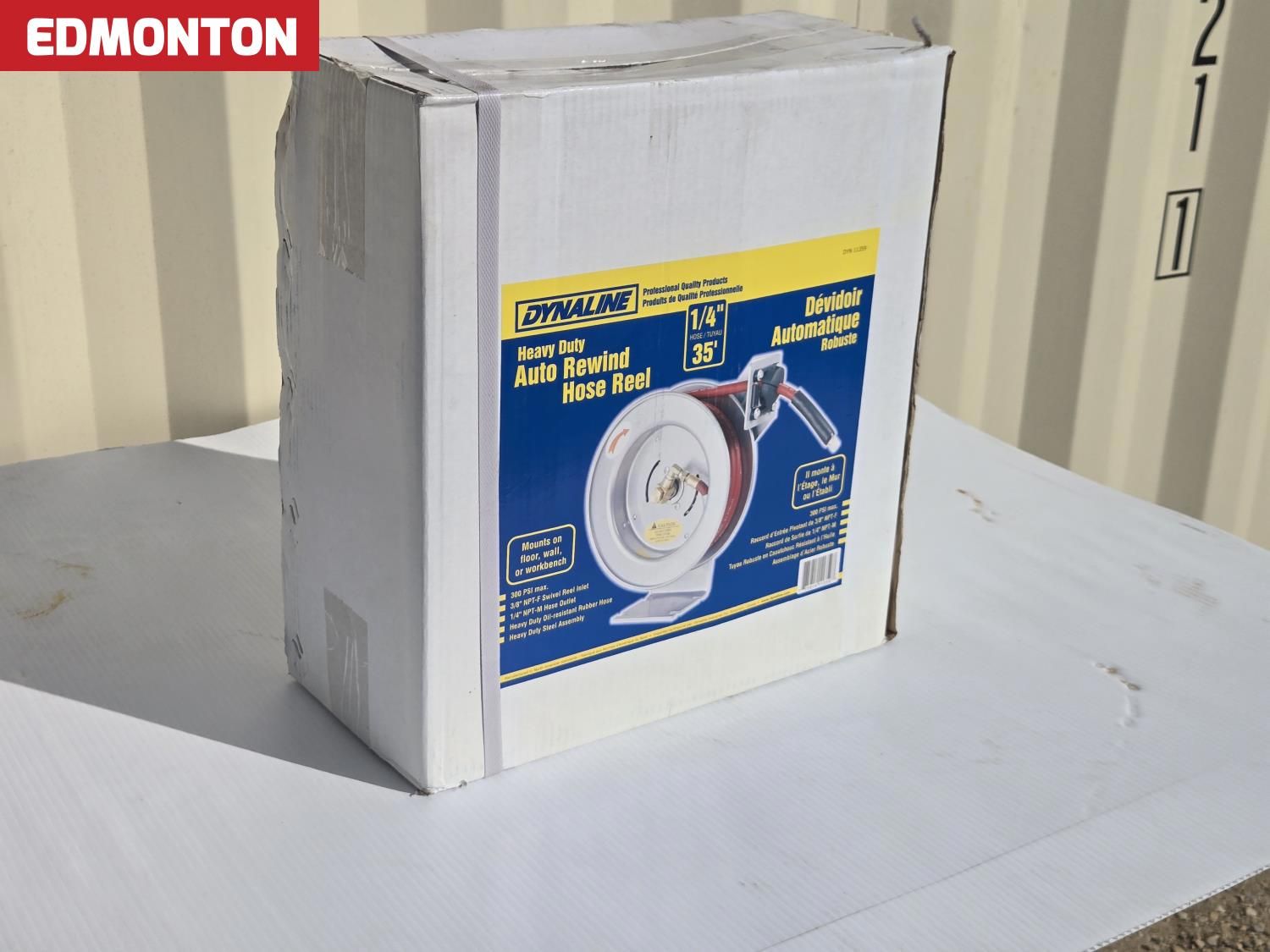 Dynaline Heavy Duty Auto Rewind Air Hose Reel with Air Hose (Unused ...