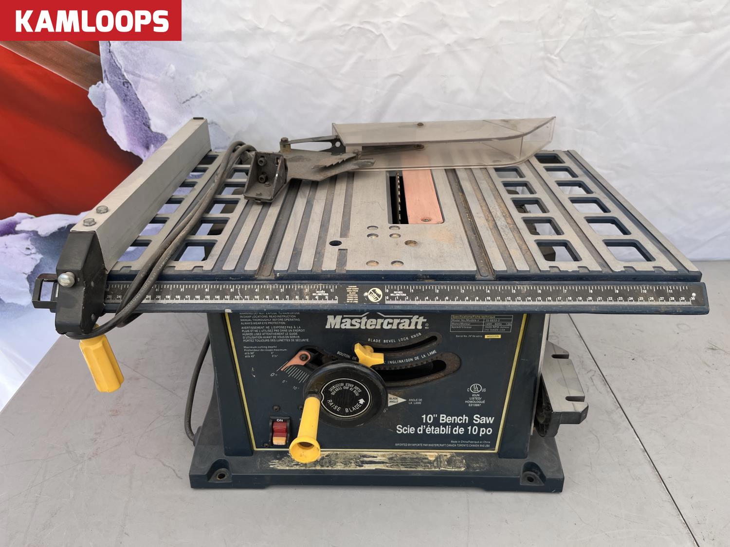 Mastercraft 10 Inch Table Saw [25IC32003-032] | Team Auctions
