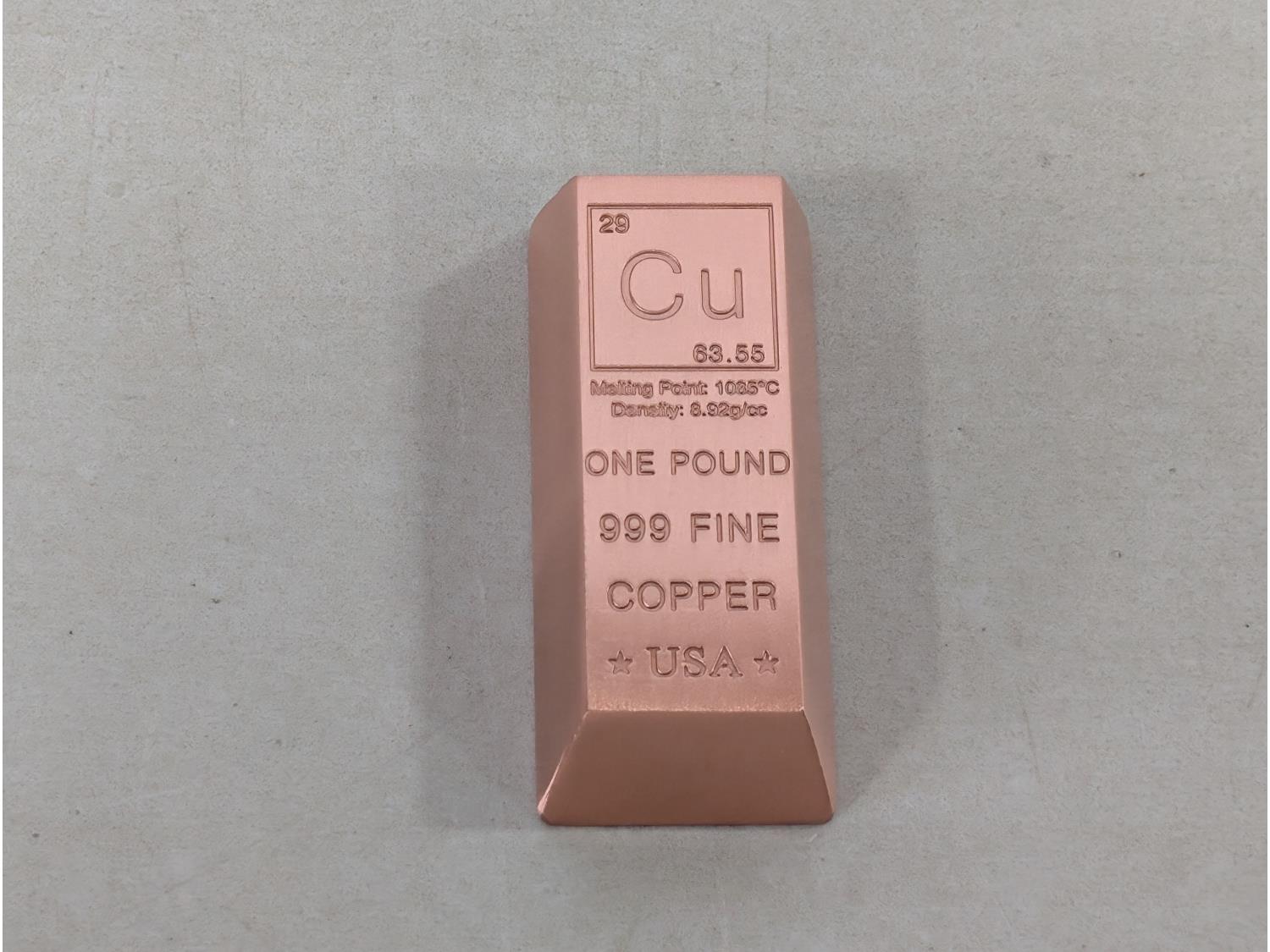 One Pound 999 Fine Copper Bar (Unused) [24HE05997-157] | Team Auctions