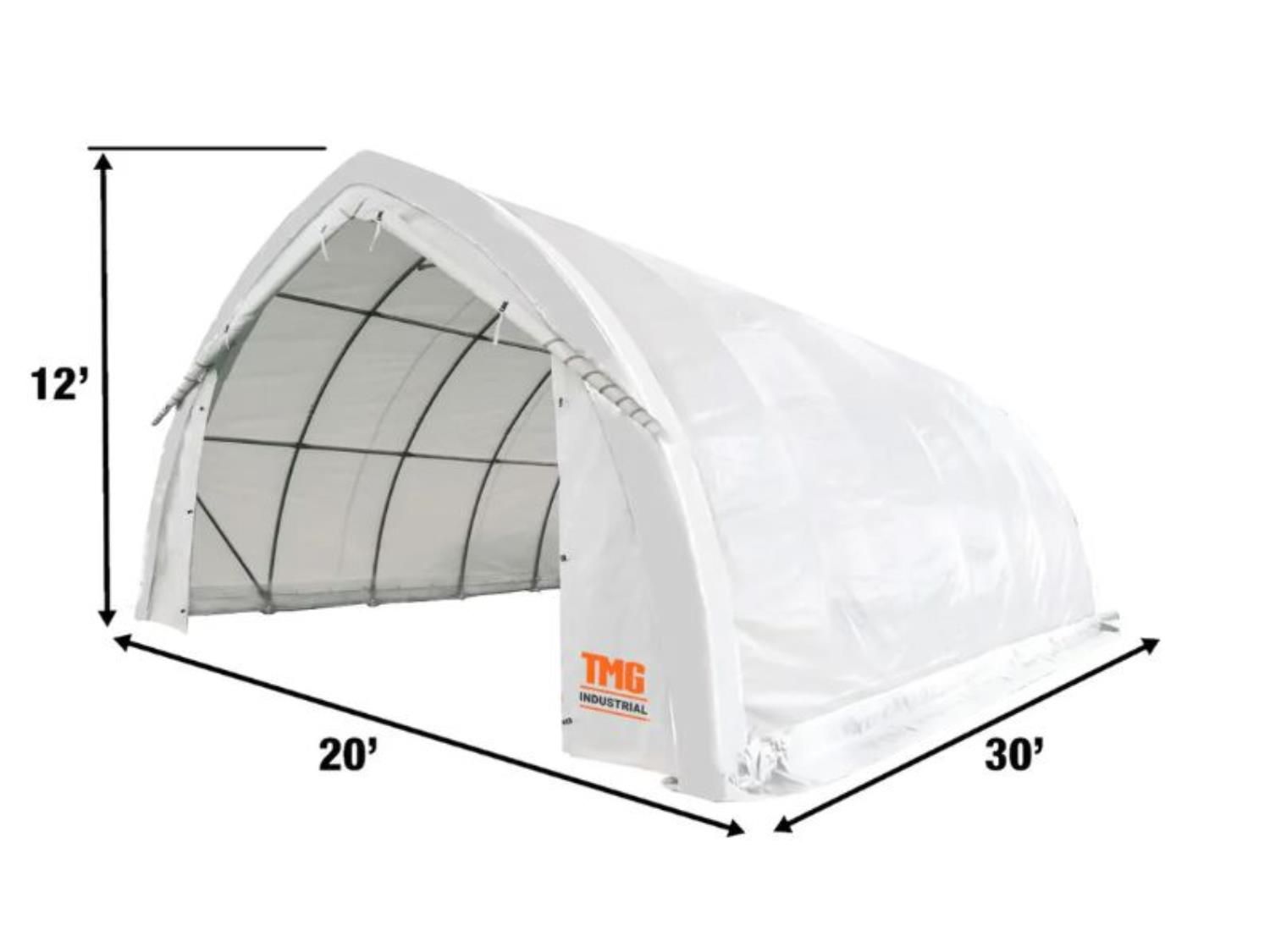TMG Industrial TMG-ST2031P 20 Ft X 30 Ft Arch Wall Peak Ceiling Storage ...